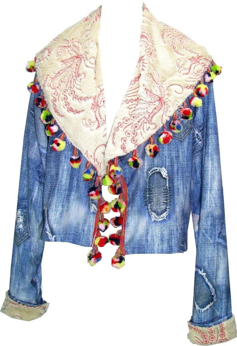 Stretch Denim Reversible Coat | Petit Pois by Viviana G