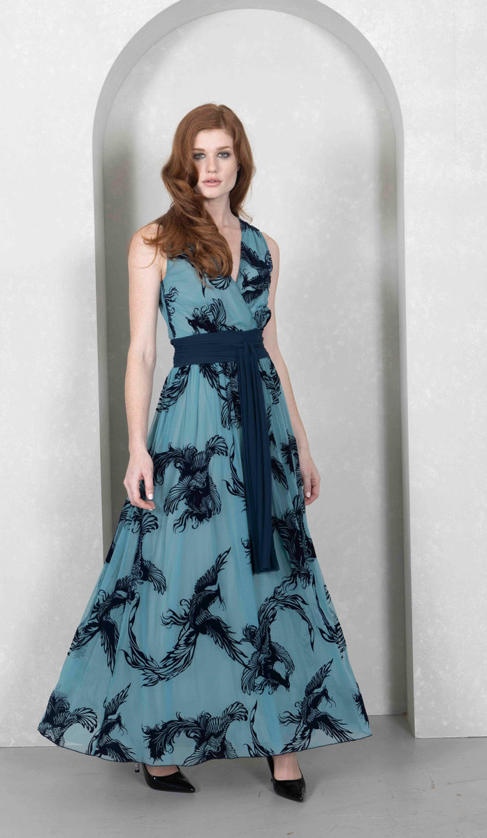 Phoenix Long Dress With Sash | Petit Pois by Viviana G